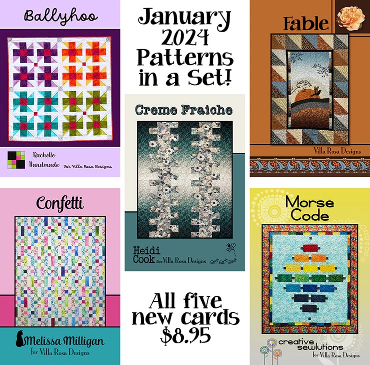 NEW January 2024 Villa Rosa Rose Card Quilt Patterns and Quilting ...