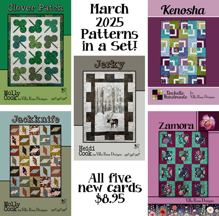 NEW March VRD Rose Card Quilt Patterns and Lucky, a Quilt Tutorial for ...